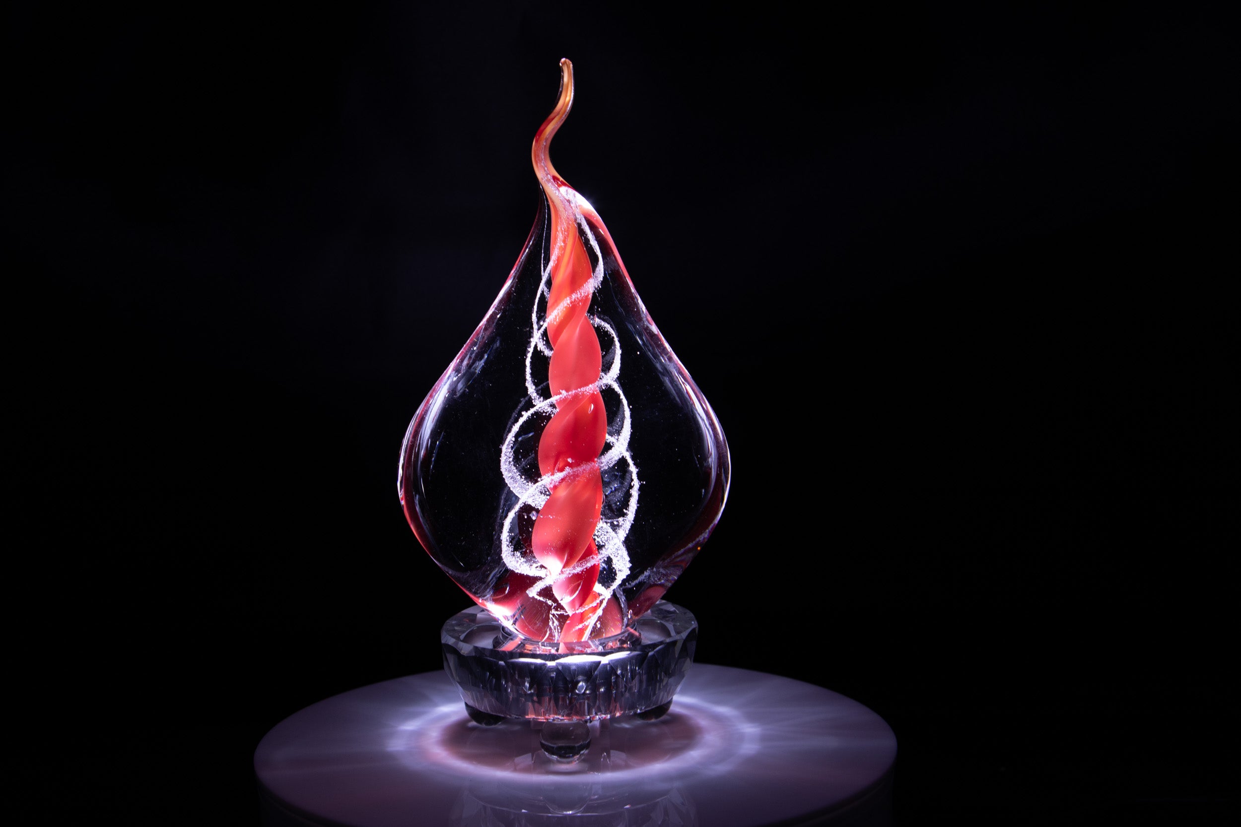 Home / Illuminated Memorial Glass Flame with Cremation Ashes
