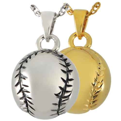 Home / Silver Baseball Keepsake Pendant for Cremains